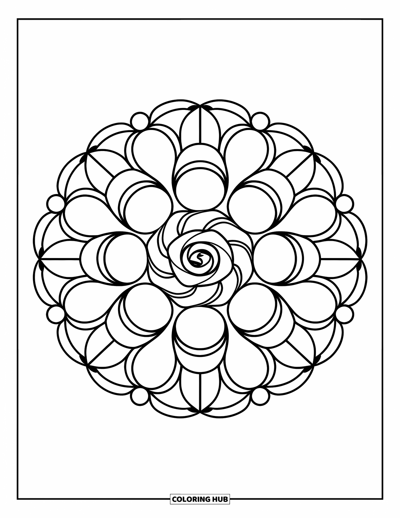 85+ Rose Mandala Coloring Pages for Kids & Adults (Free Printable PDFs)