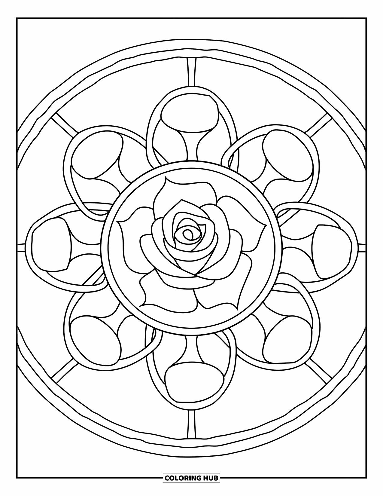85+ Rose Mandala Coloring Pages for Kids & Adults (Free Printable PDFs)