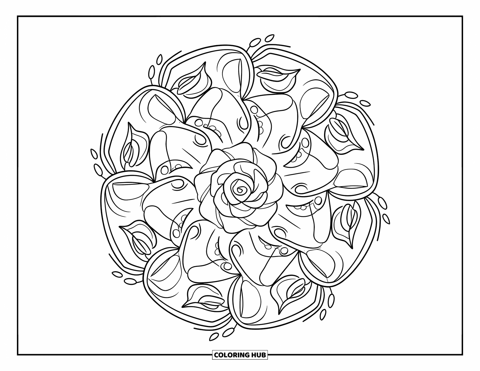 85+ Rose Mandala Coloring Pages for Kids & Adults (Free Printable PDFs)
