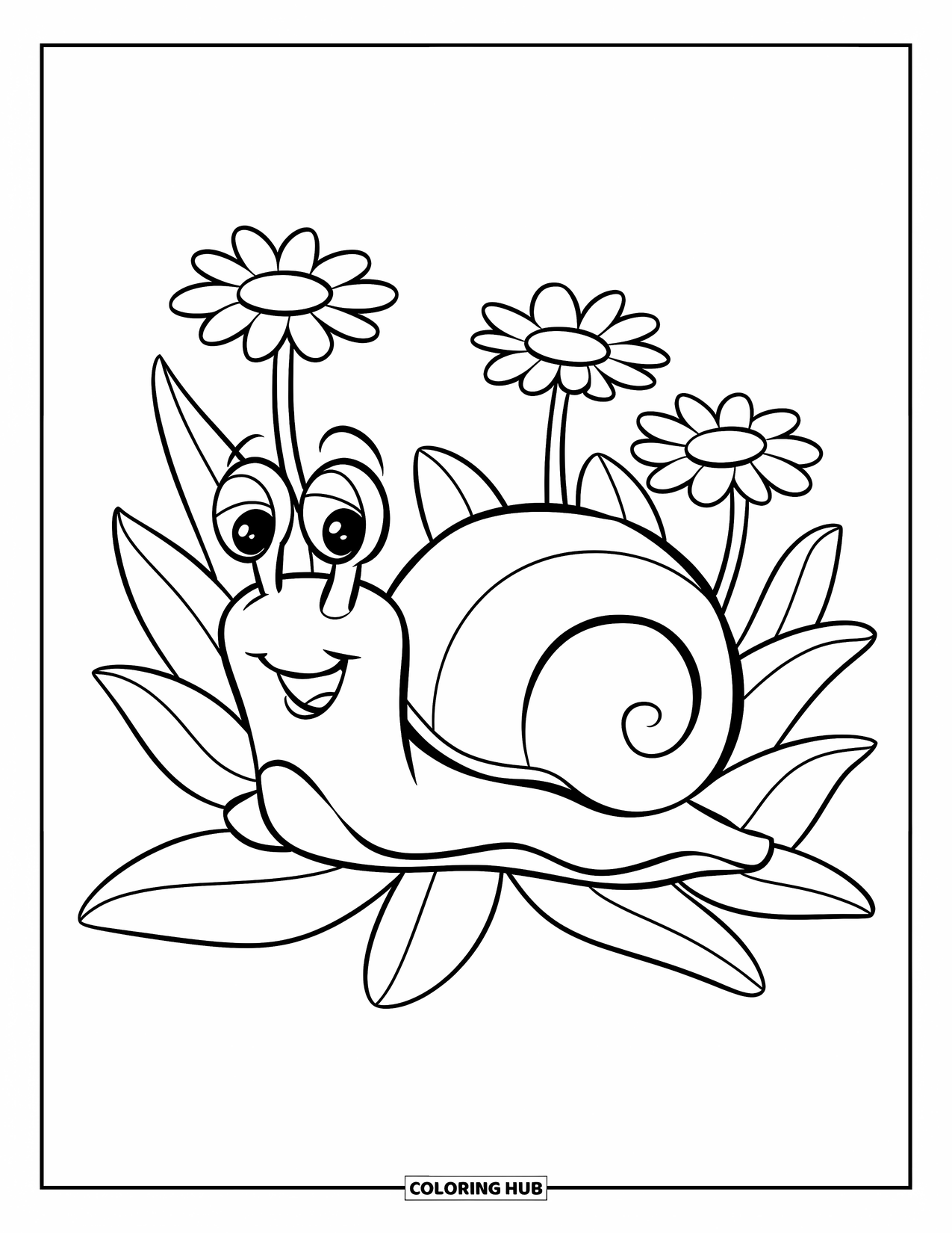 70+ Snail Coloring Pages for Kids & Adults (Free Printable PDFs)