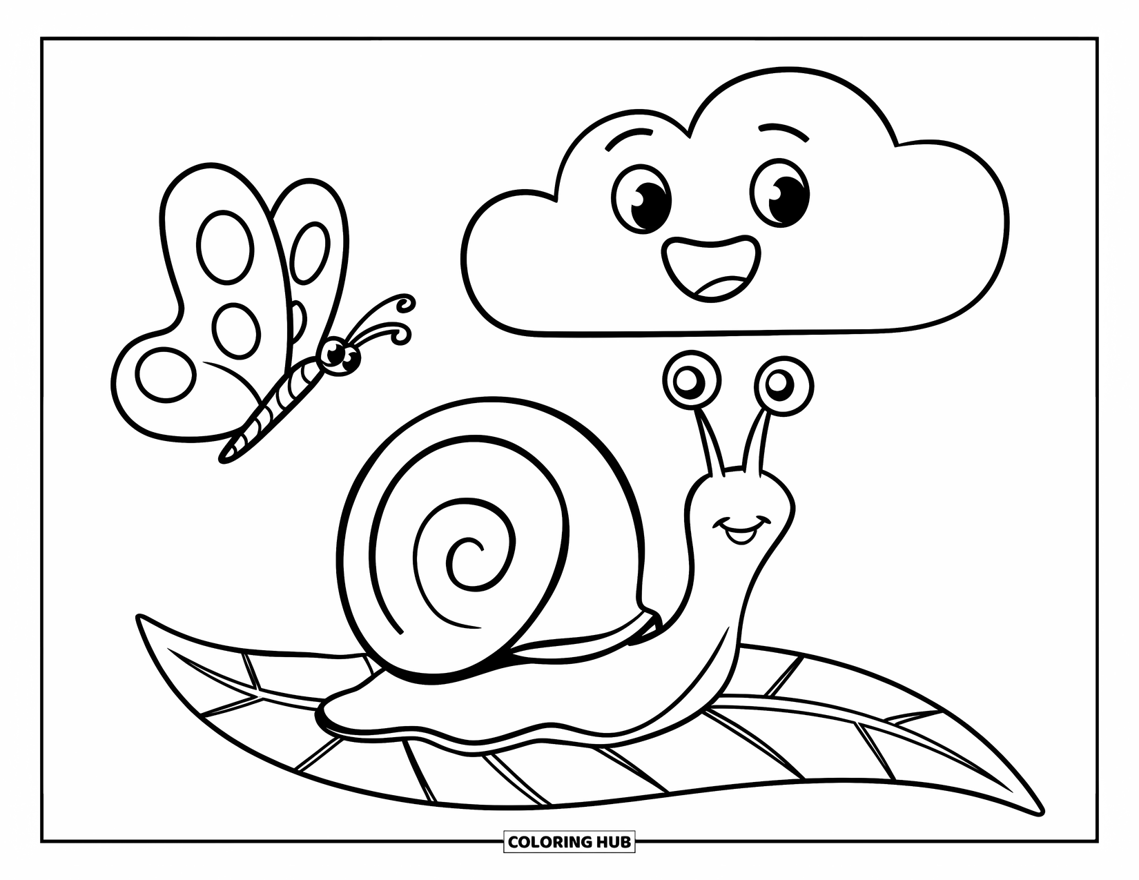 70+ Snail Coloring Pages for Kids & Adults (Free Printable PDFs)