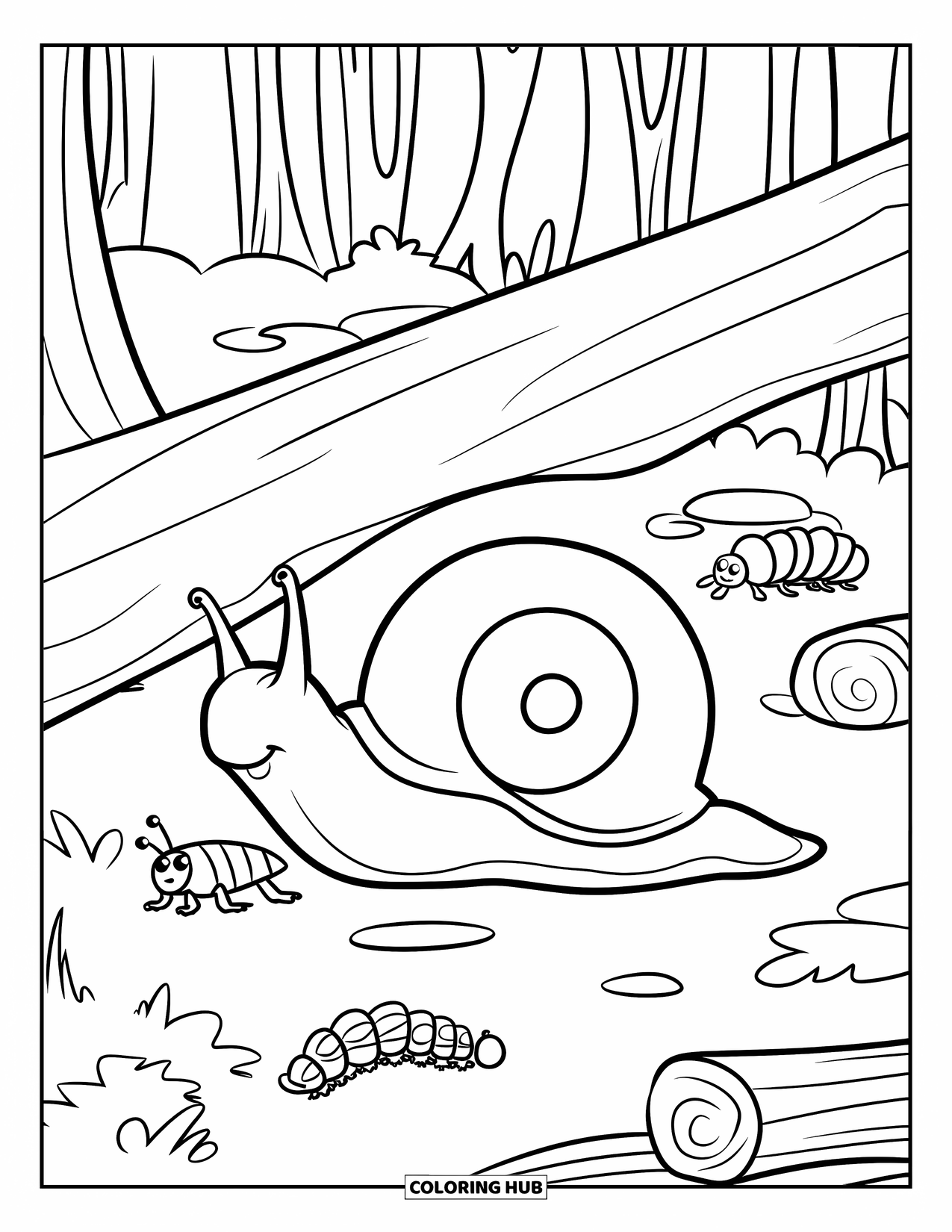 70+ Snail Coloring Pages for Kids & Adults (Free Printable PDFs)