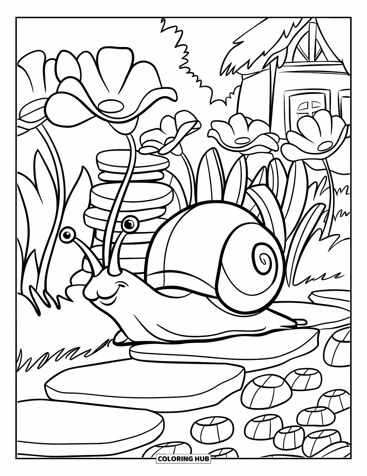 70+ Snail Coloring Pages for Kids & Adults (Free Printable PDFs)