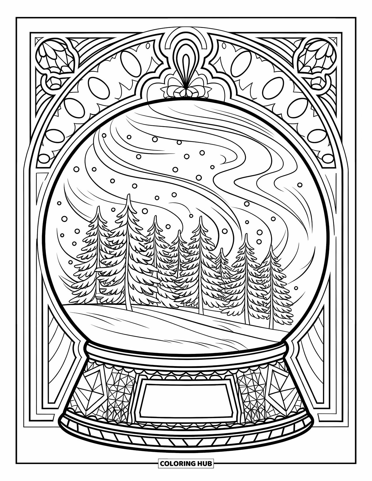 75+ Snow Globe Coloring Pages for Kids & Adults (Free Printable PDFs)