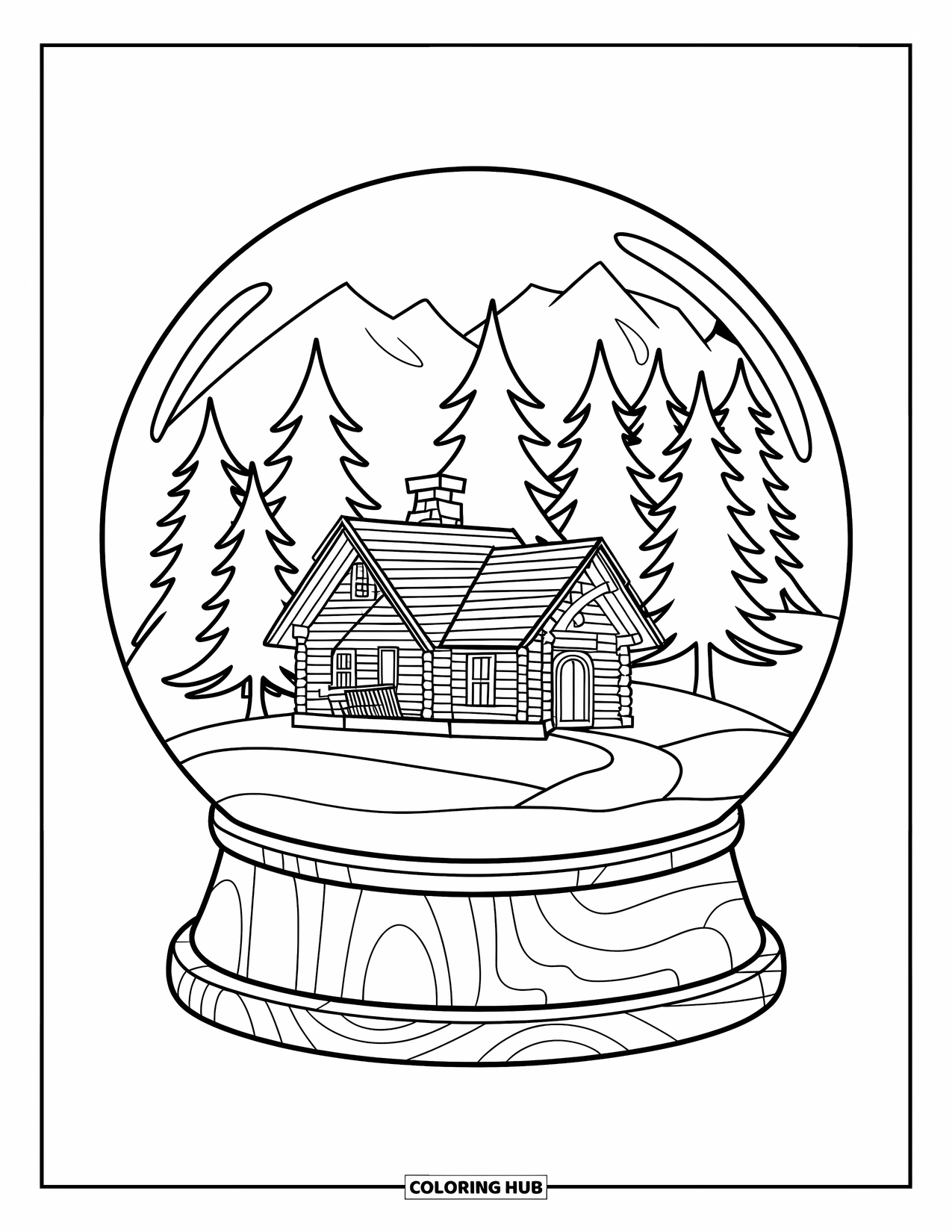 75+ Snow Globe Coloring Pages for Kids & Adults (Free Printable PDFs)