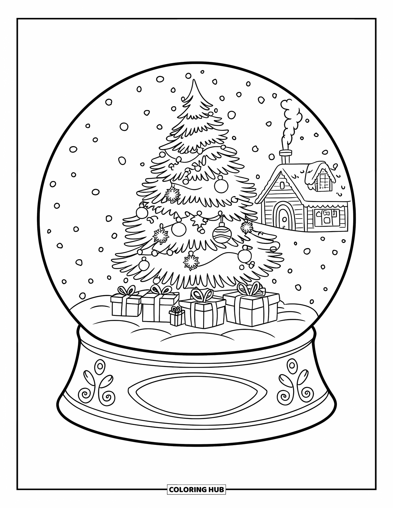 75+ Snow Globe Coloring Pages for Kids & Adults (Free Printable PDFs)