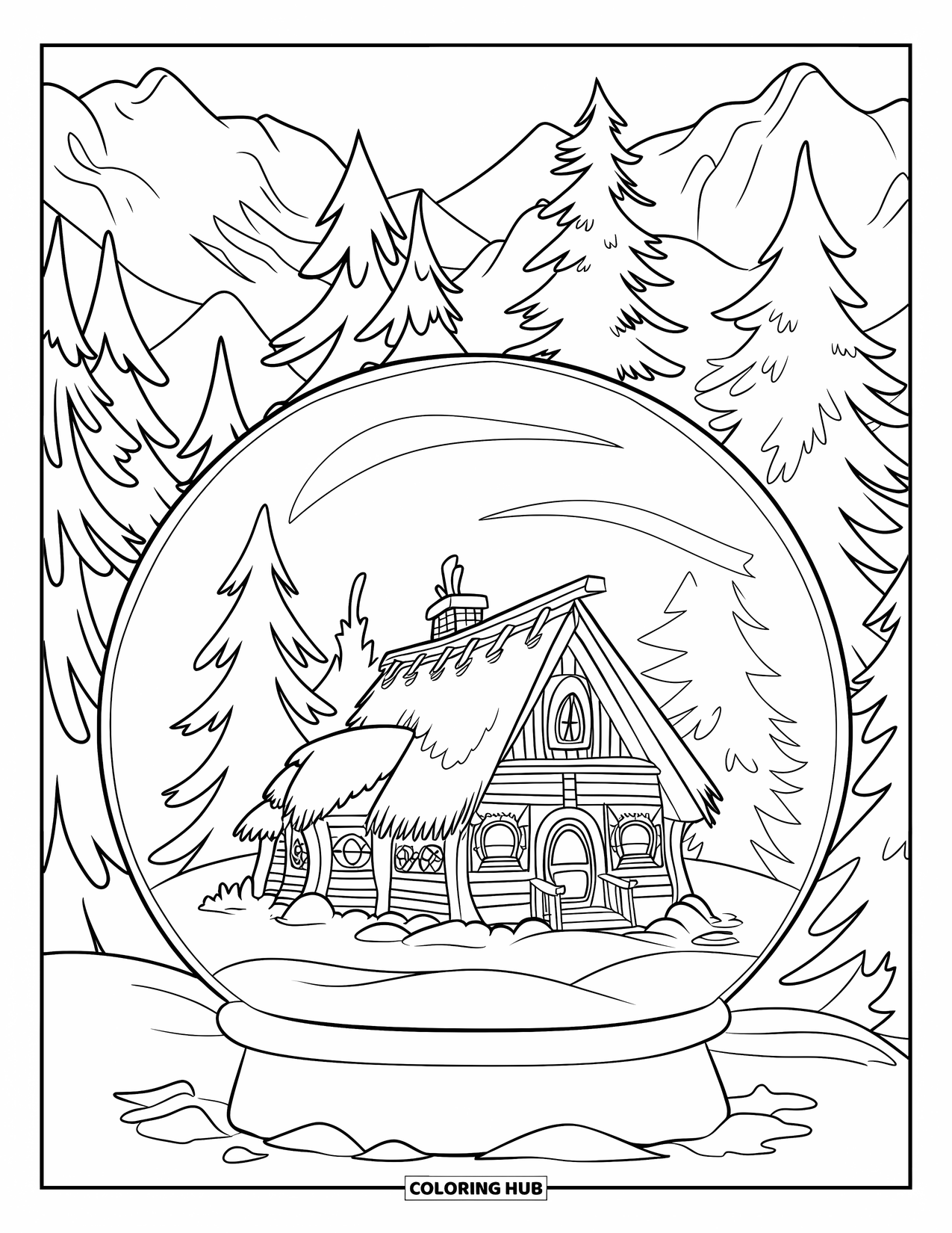 75+ Snow Globe Coloring Pages for Kids & Adults (Free Printable PDFs)