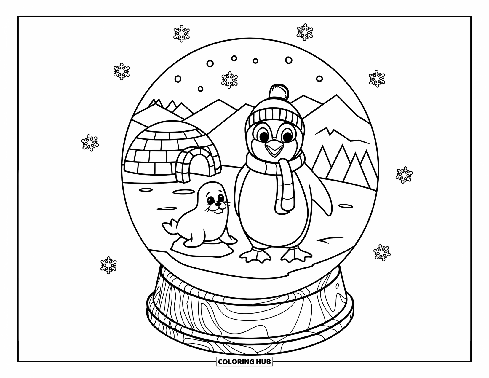 75+ Snow Globe Coloring Pages for Kids & Adults (Free Printable PDFs)