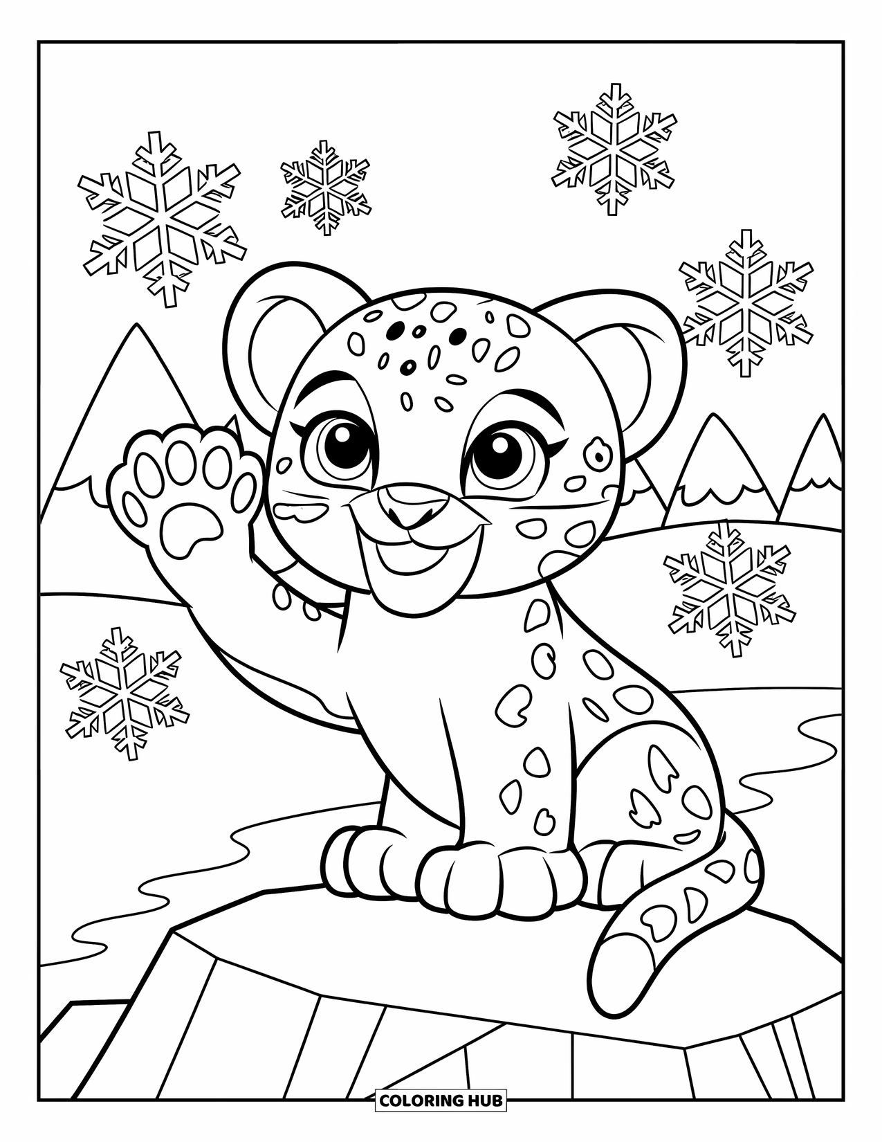 Snow Leopard Coloring