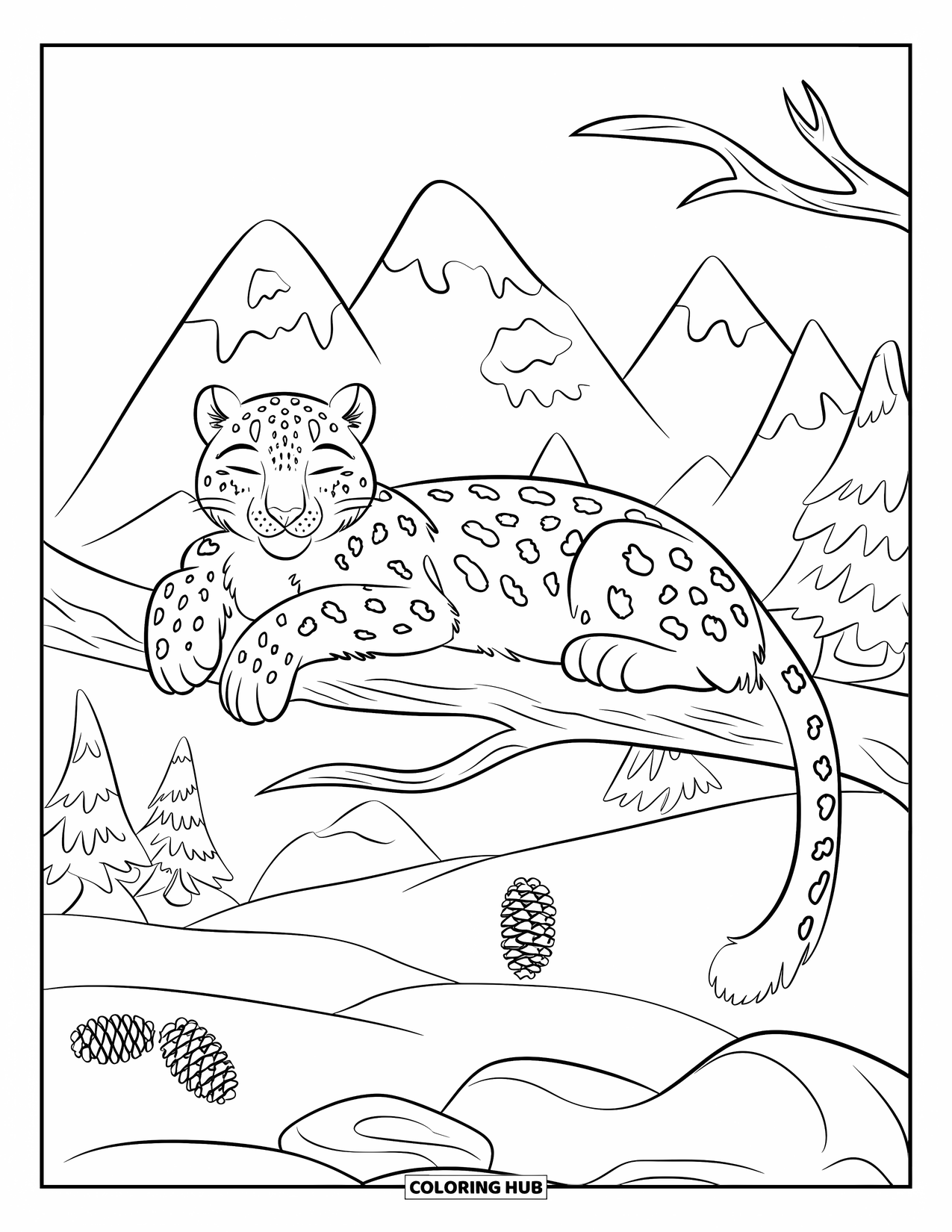 85+ Snow Leopard Coloring Pages for Kids & Adults (Free Printable PDFs)