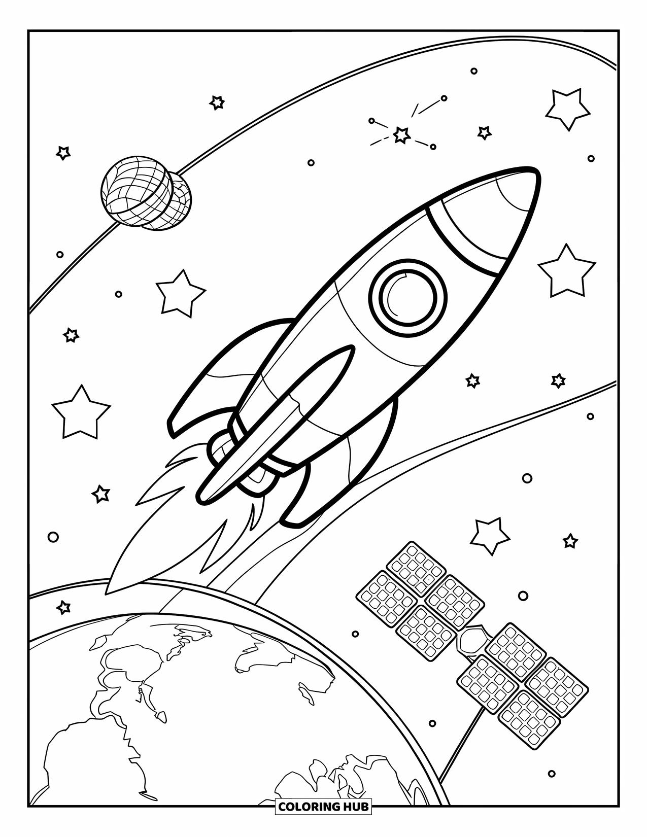 75+ Spaceship Coloring Pages for Kids & Adults (Free Printable PDFs)