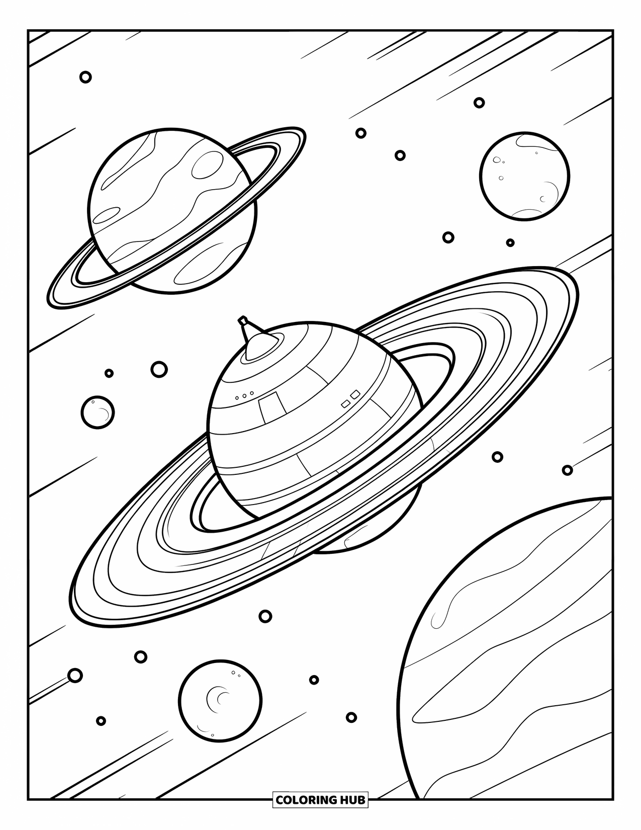 75+ Spaceship Coloring Pages for Kids & Adults (Free Printable PDFs)