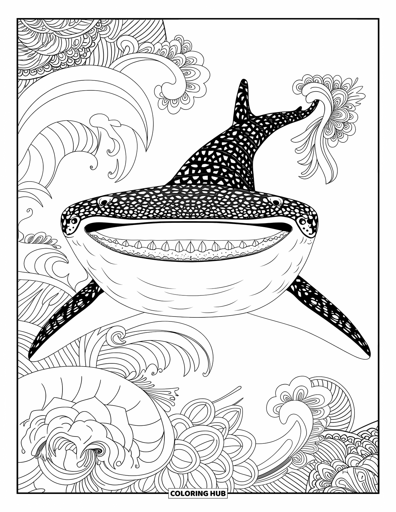 75+ Whale Shark Coloring Pages for Kids & Adults (Free Printable PDFs)