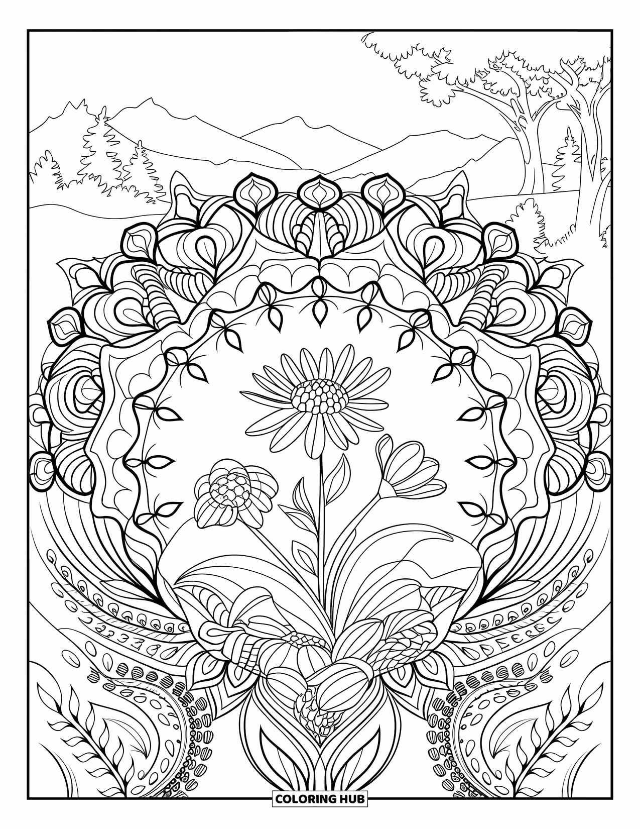 90+ Wildflower Coloring Pages for Kids & Adults (Free Printable PDFs)