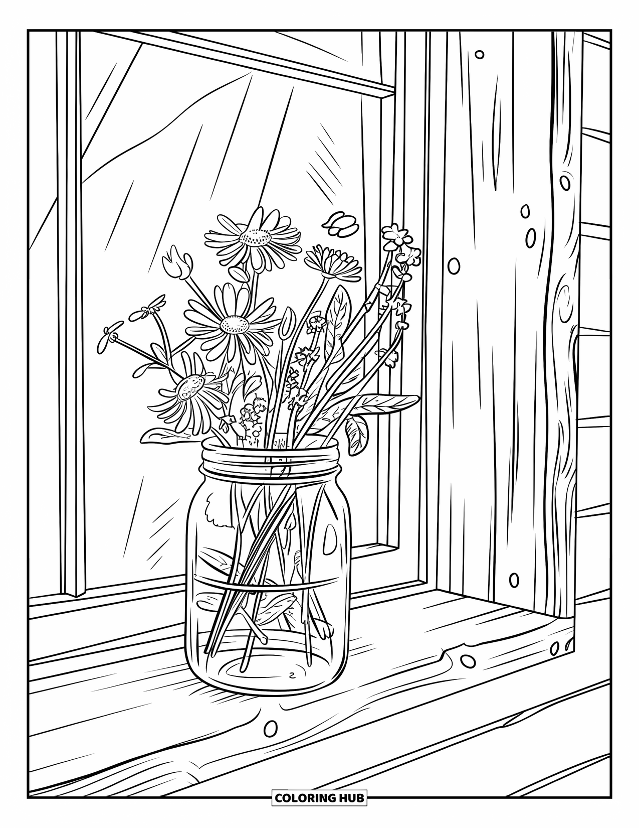 90+ Wildflower Coloring Pages for Kids & Adults (Free Printable PDFs)