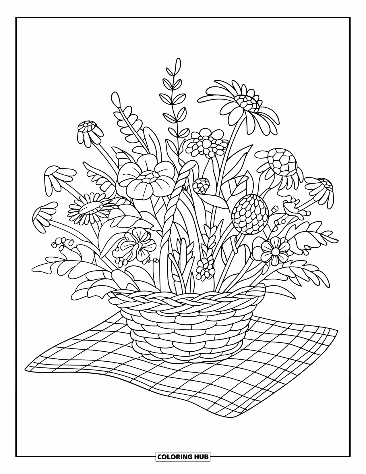 90+ Wildflower Coloring Pages for Kids & Adults (Free Printable PDFs)