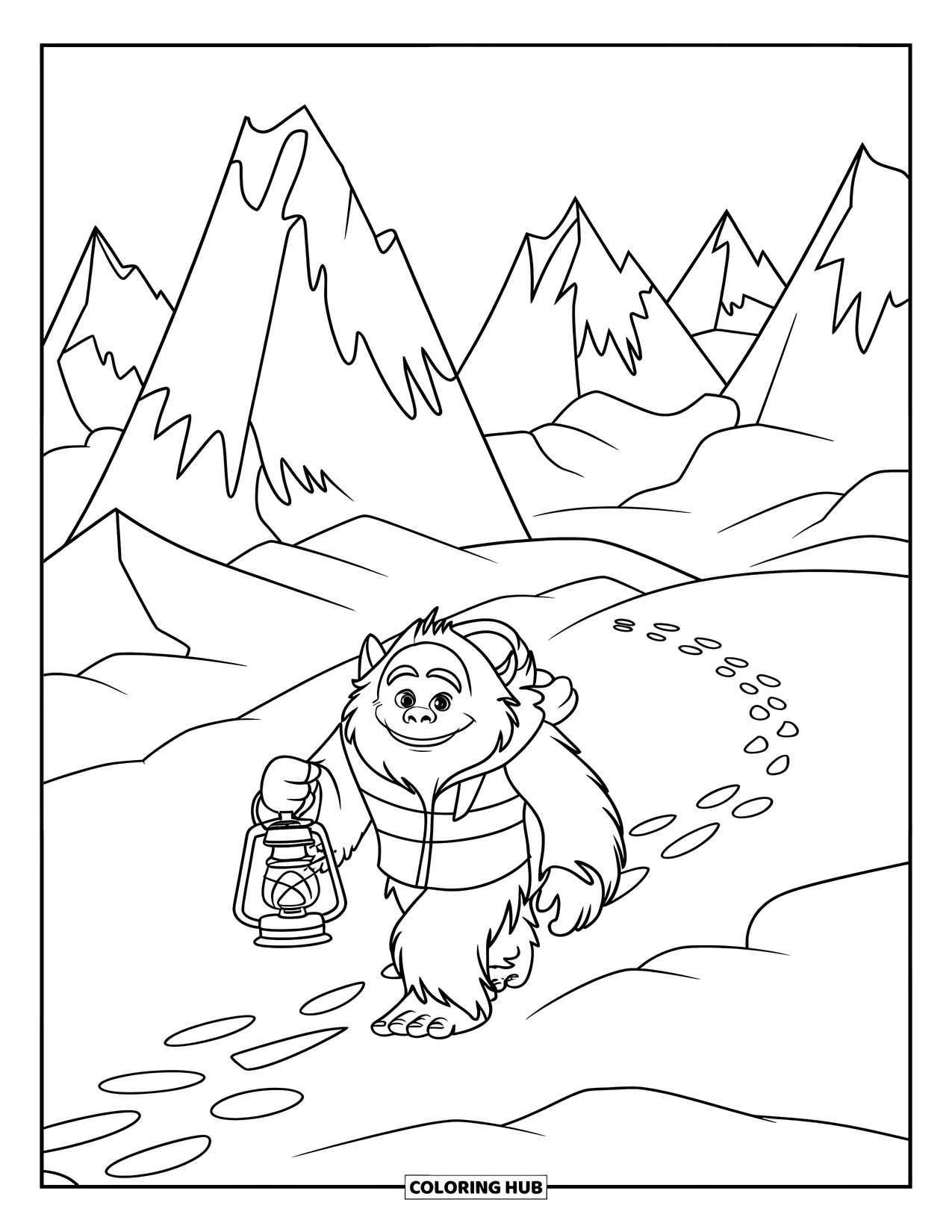 65+ Yeti Coloring Pages for Kids & Adults (Free Printable PDFs)