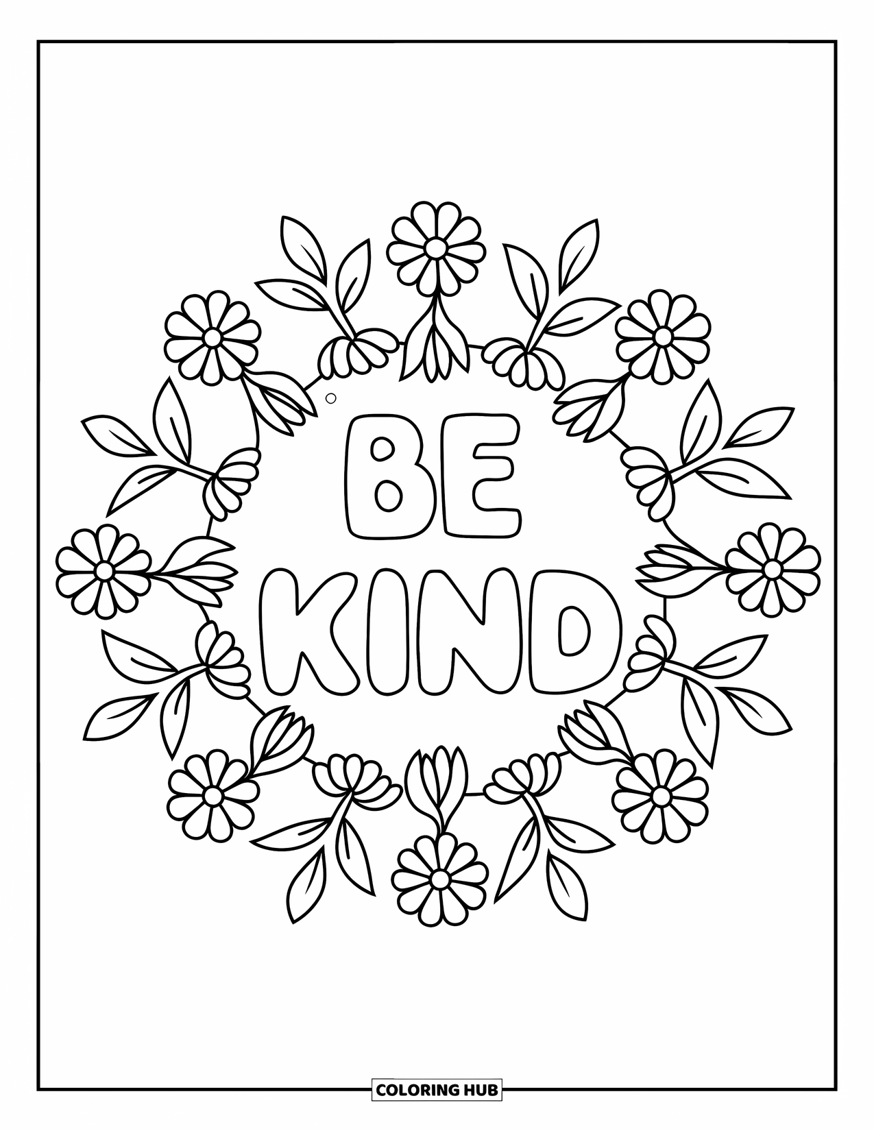 70+ Be Kind Coloring Pages for Kids & Adults (Free Printable PDFs)