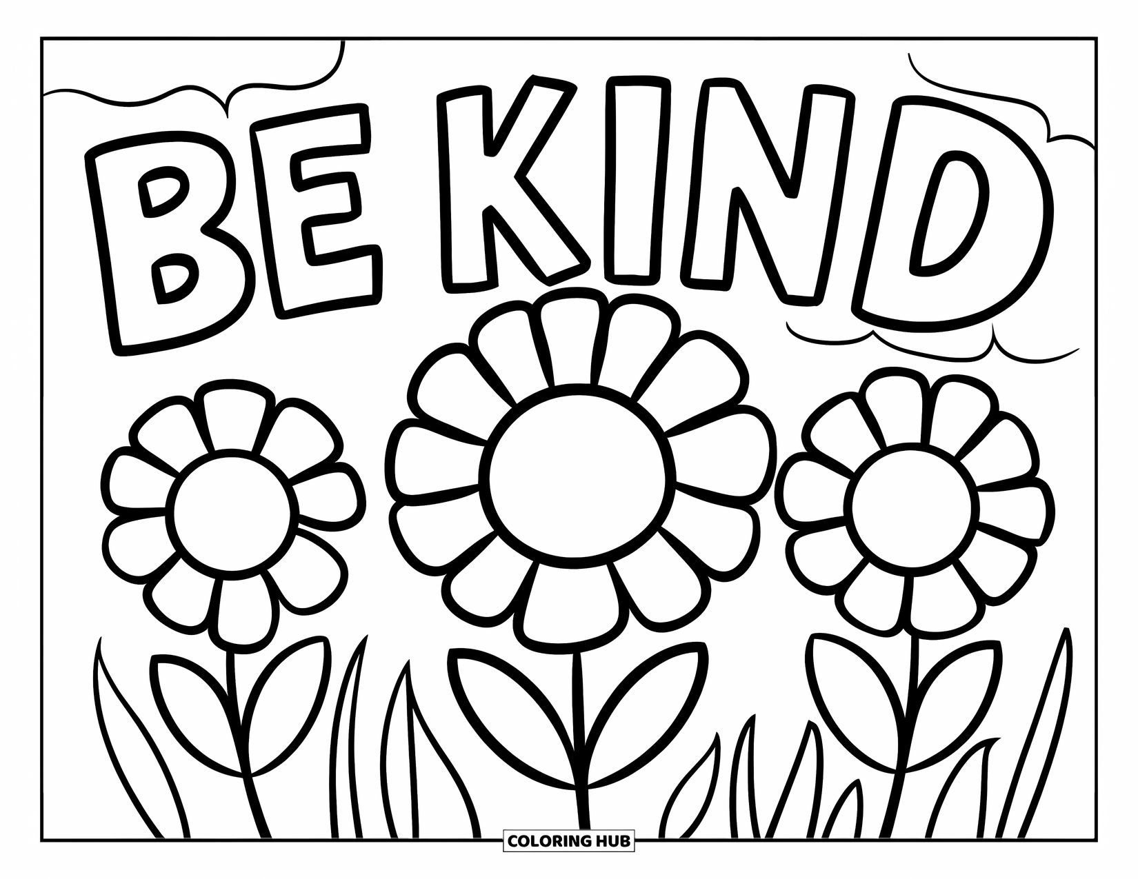 70+ Be Kind Coloring Pages for Kids & Adults (Free Printable PDFs)
