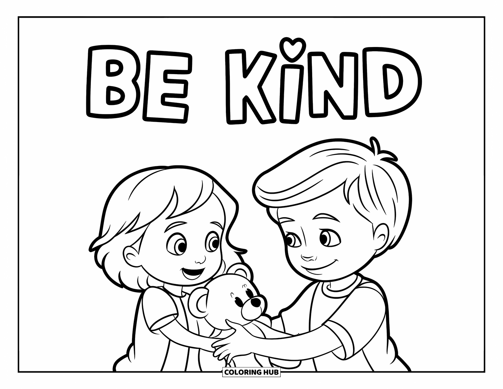 70+ Be Kind Coloring Pages for Kids & Adults (Free Printable PDFs)