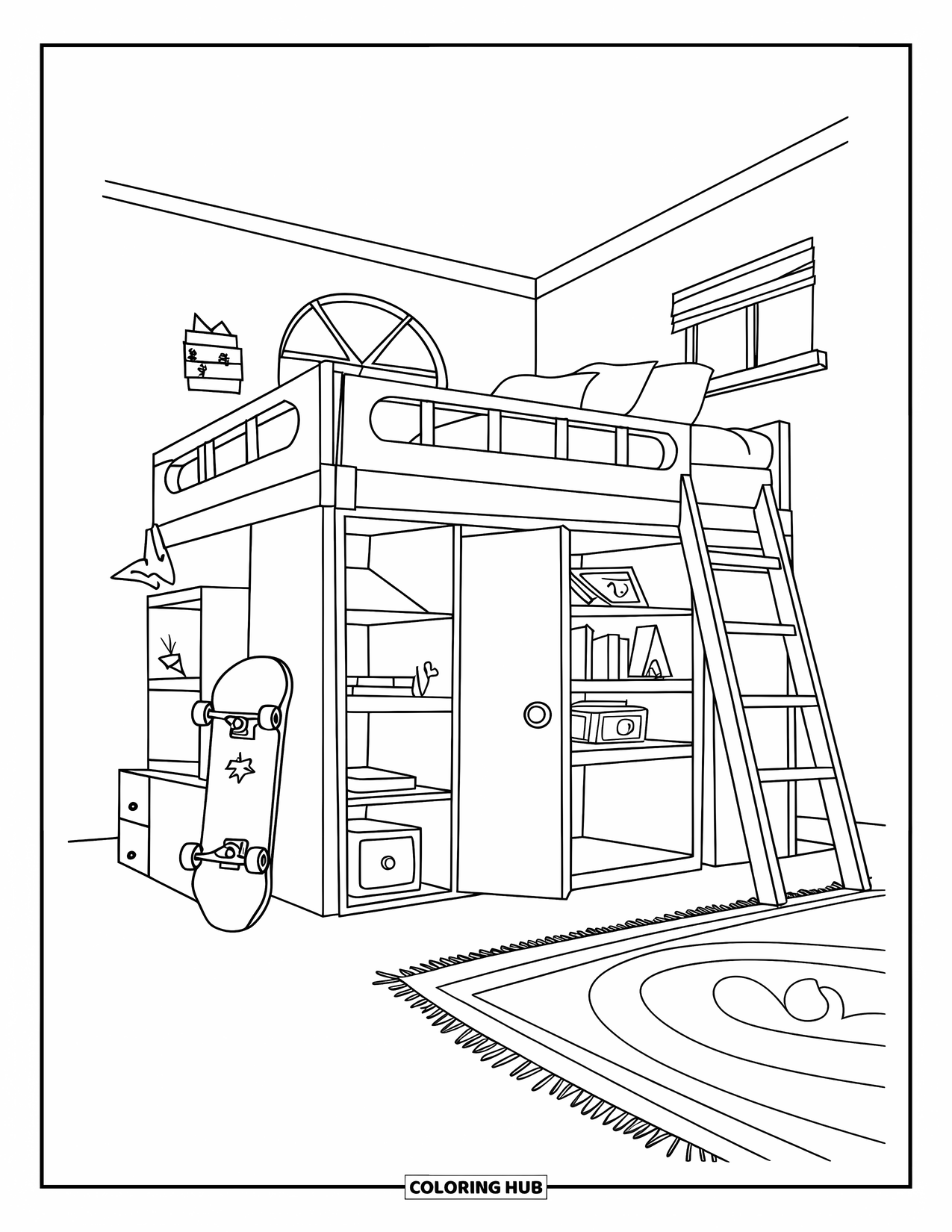 100+ Bedroom Coloring Pages for Kids & Adults (Free Printable PDFs)