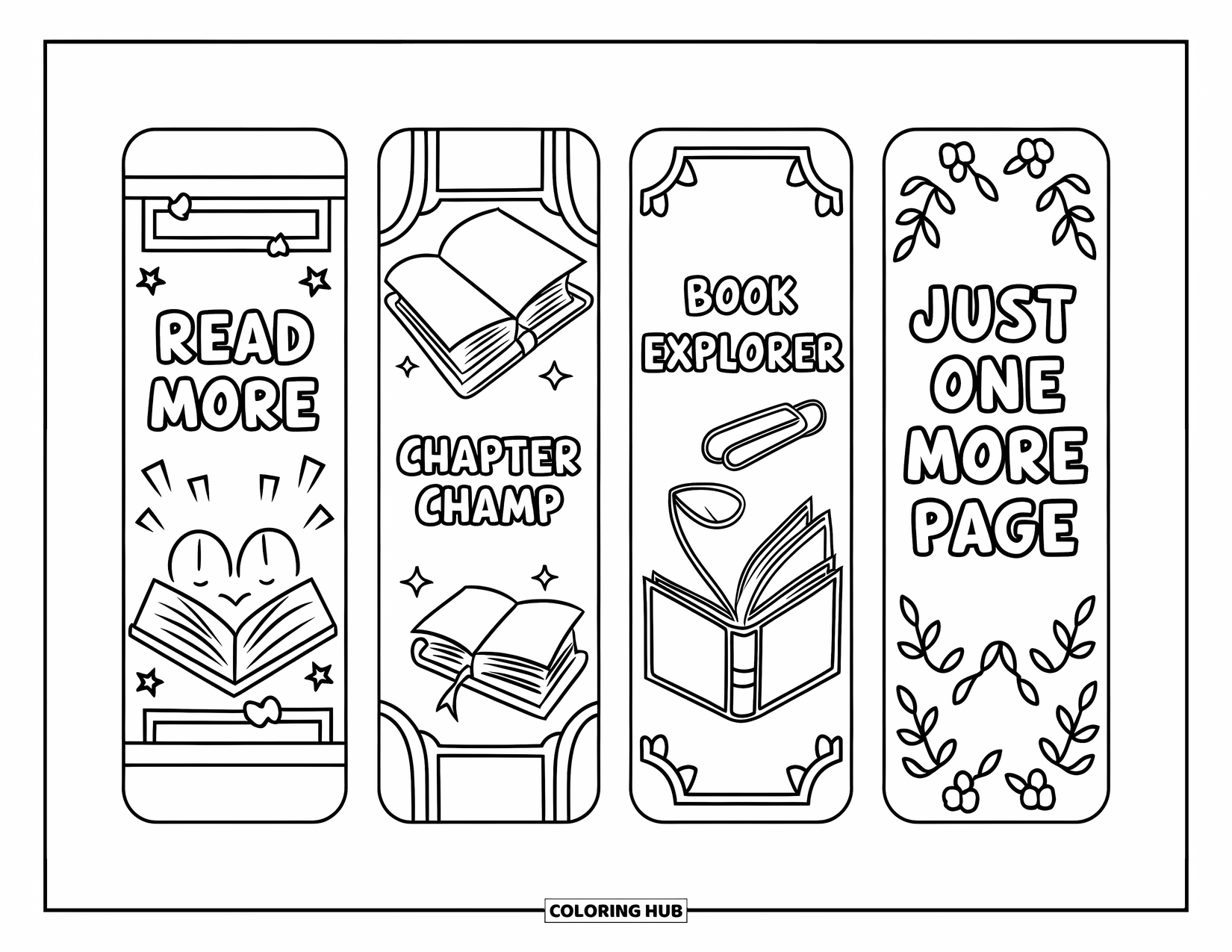 95+ Bookmark Coloring Pages for Kids & Adults (Free Printable PDFs)
