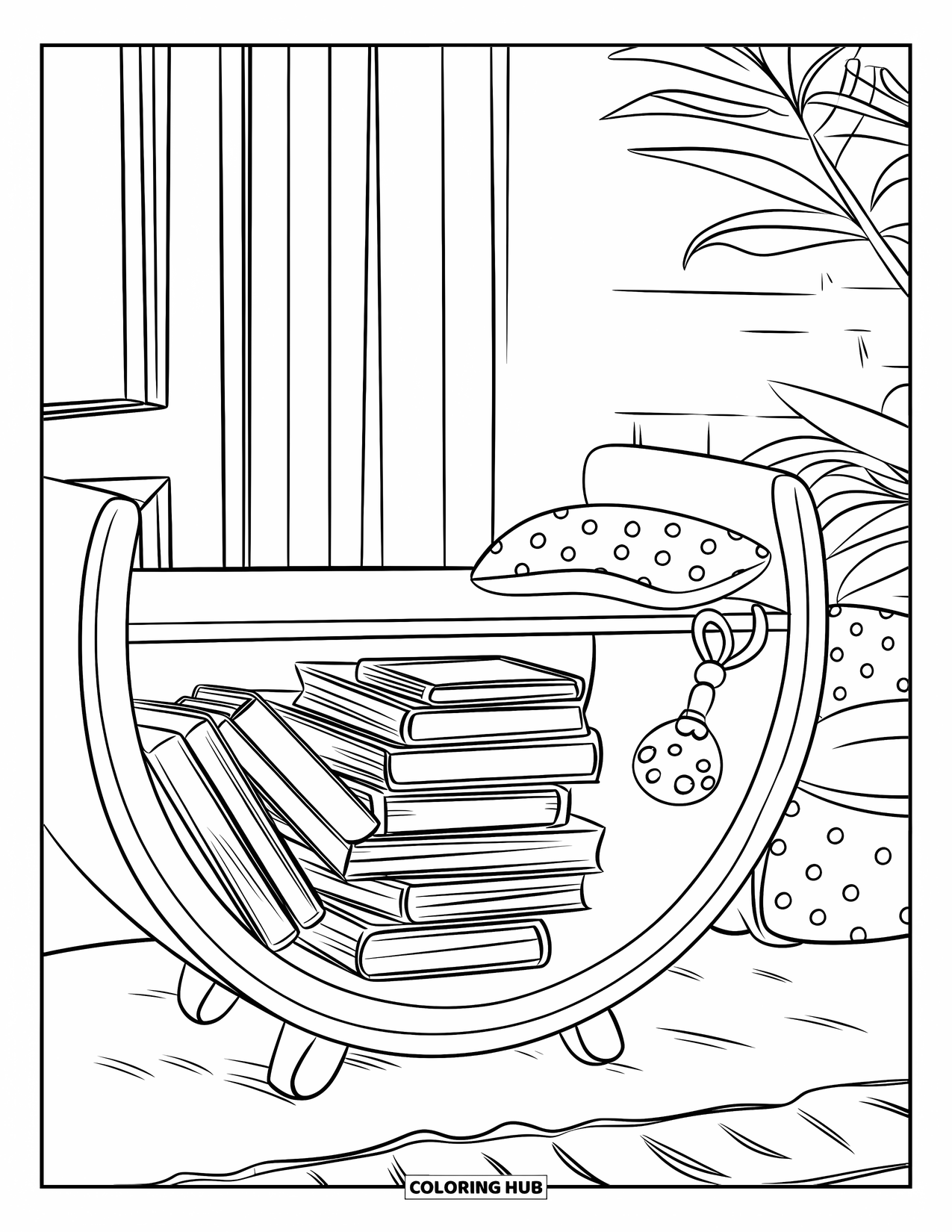 70+ Bookshelf Coloring Pages for Kids & Adults (Free Printable PDFs)