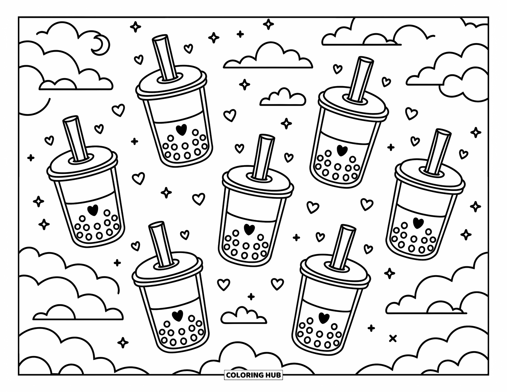 70+ Bubble Tea Coloring Pages for Kids & Adults (Free Printable PDFs)