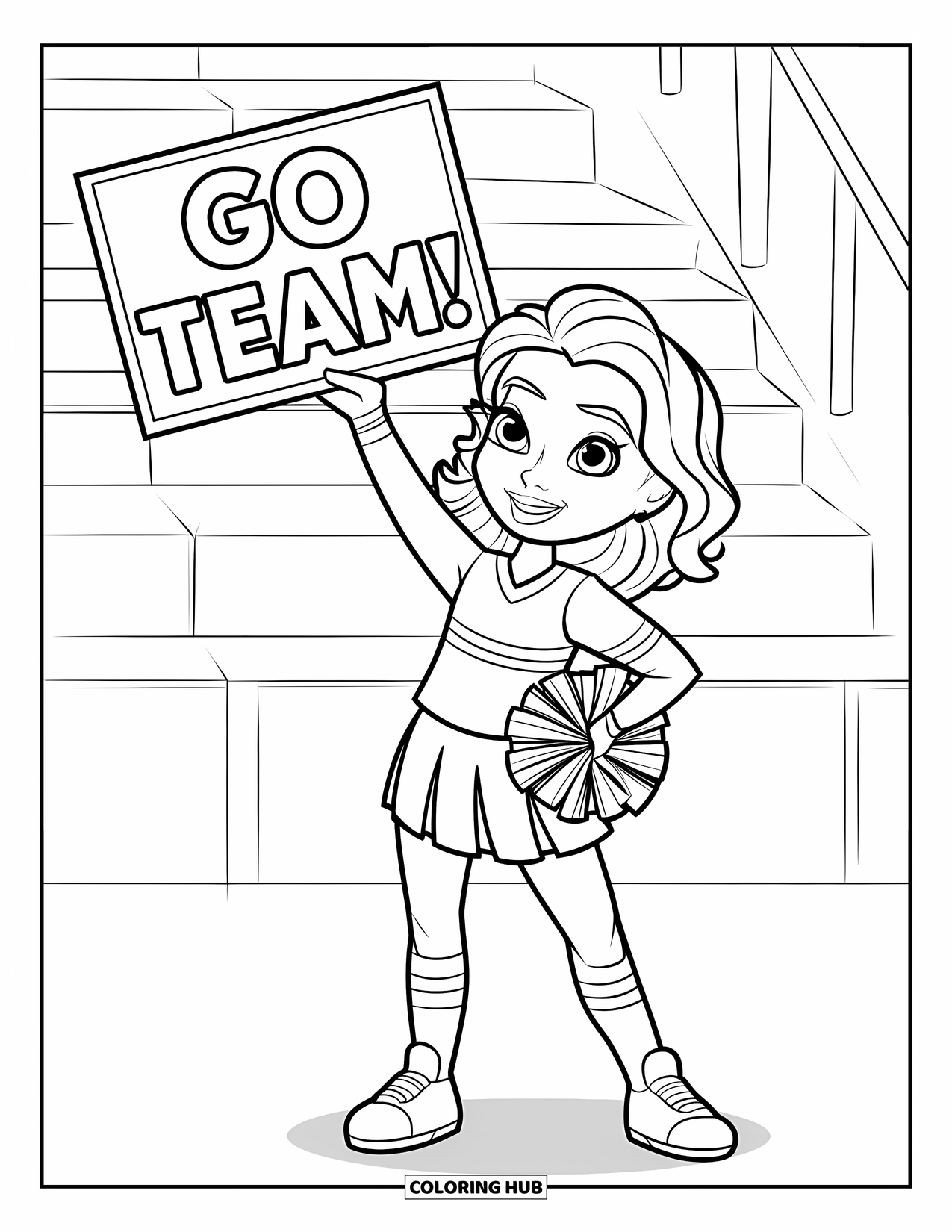 75+ Cheer Coloring Pages for Kids & Adults (Free Printable PDFs)