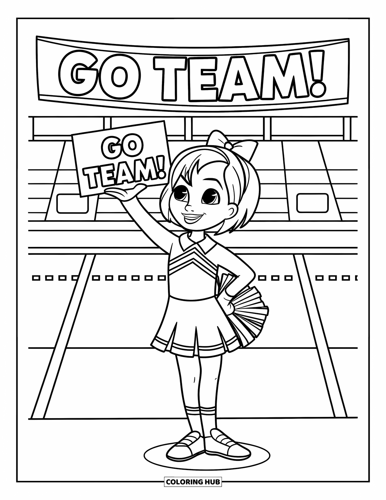 75+ Cheer Coloring Pages for Kids & Adults (Free Printable PDFs)