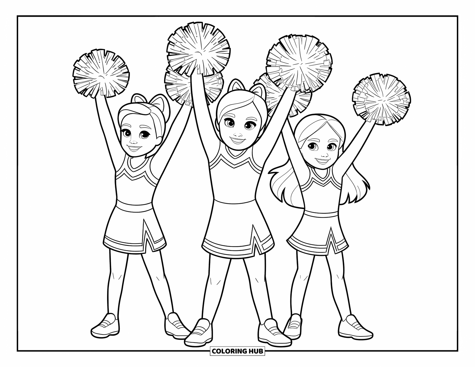 75+ Cheer Coloring Pages for Kids & Adults (Free Printable PDFs)