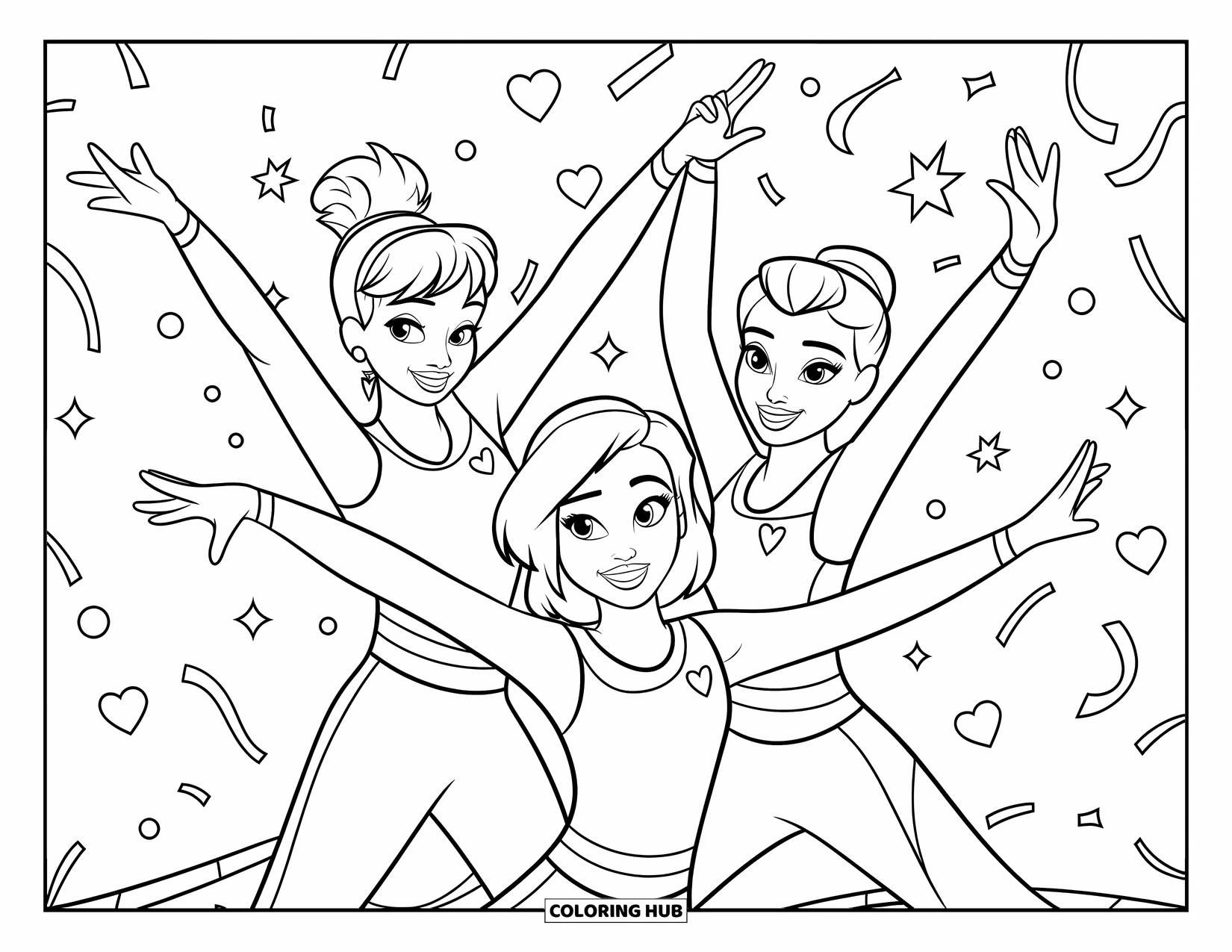 75+ Cheer Coloring Pages for Kids & Adults (Free Printable PDFs)