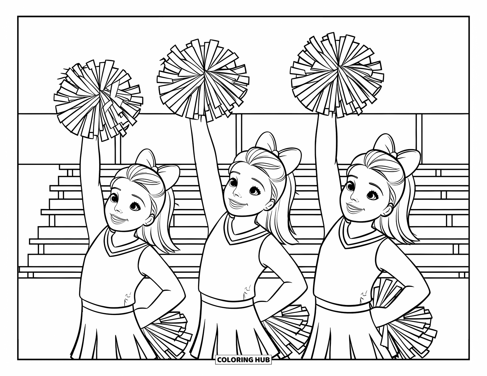 75+ Cheer Coloring Pages for Kids & Adults (Free Printable PDFs)