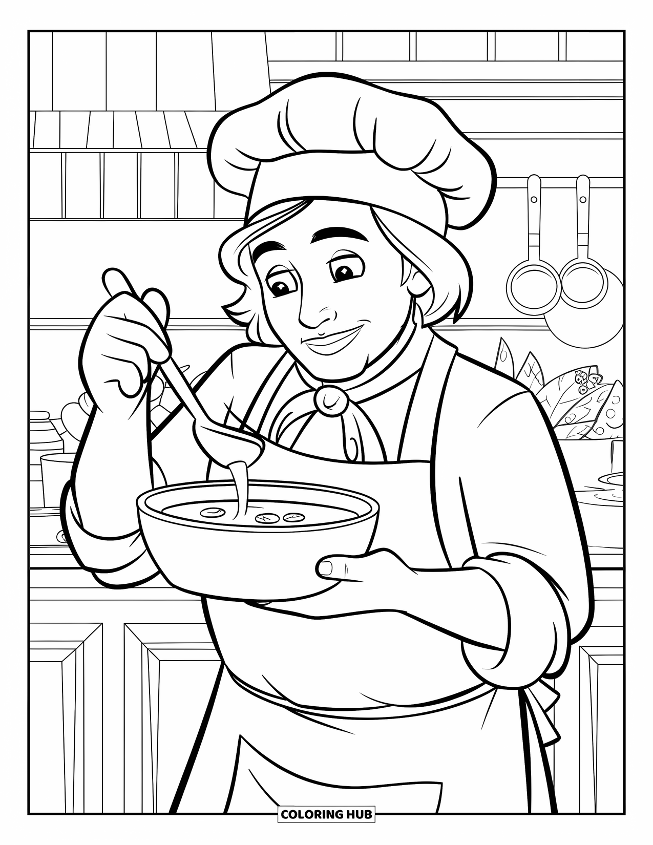 55+ Chef Coloring Pages for Kids & Adults (Free Printable PDFs)
