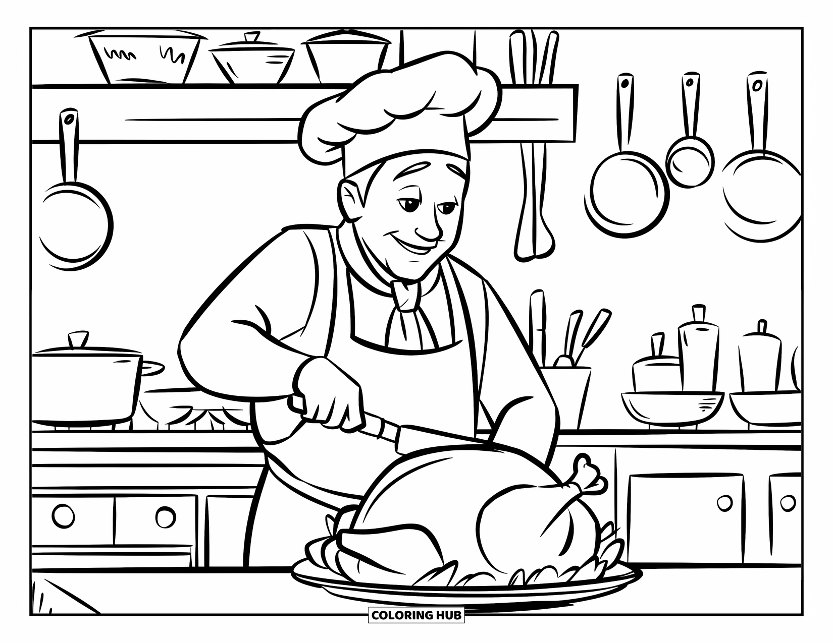 55+ Chef Coloring Pages for Kids & Adults (Free Printable PDFs)