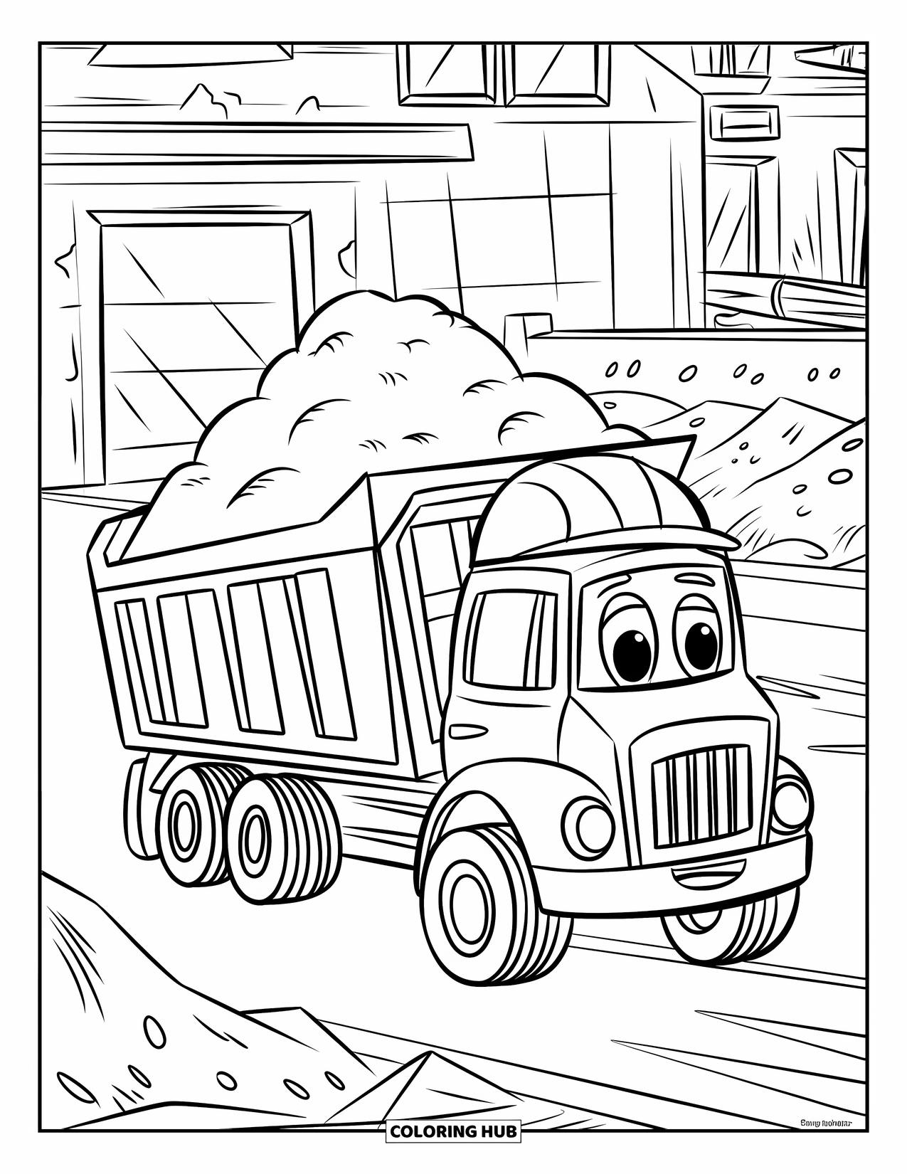 80+ Construction Vehicle Coloring Pages for Kids & Adults (Free ...