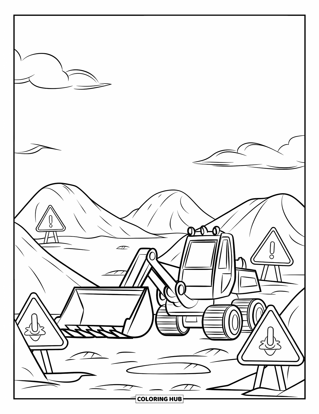 80+ Construction Vehicle Coloring Pages for Kids & Adults (Free ...