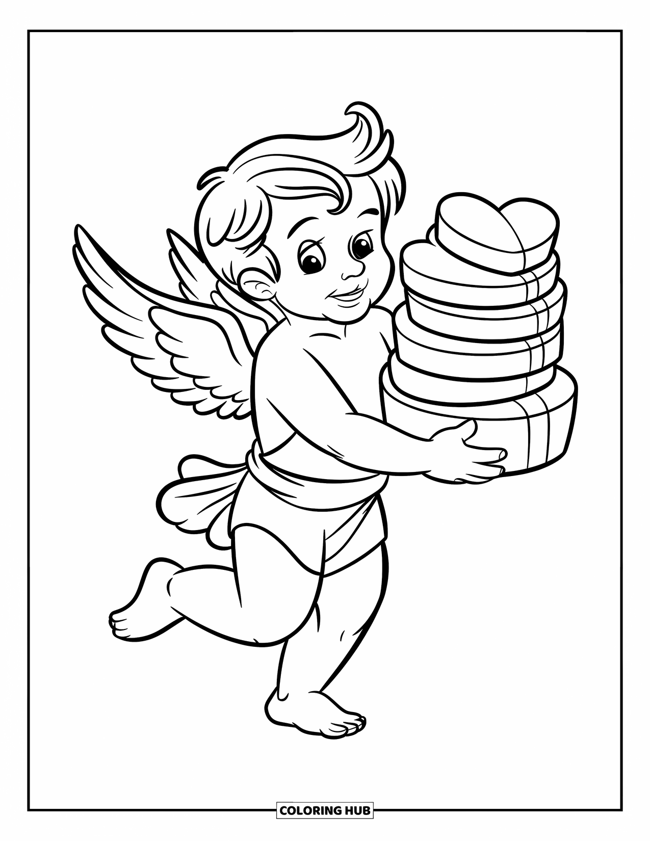 55+ Cupid Coloring Pages for Kids & Adults (Free Printable PDFs)