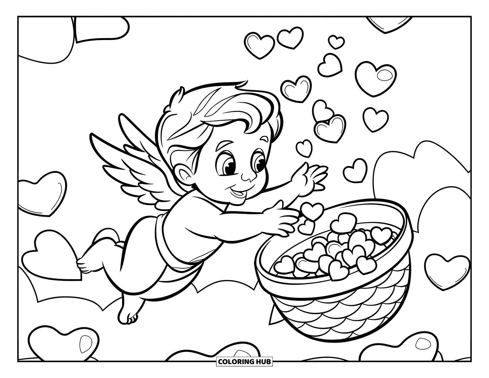 55+ Cupid Coloring Pages for Kids & Adults (Free Printable PDFs)