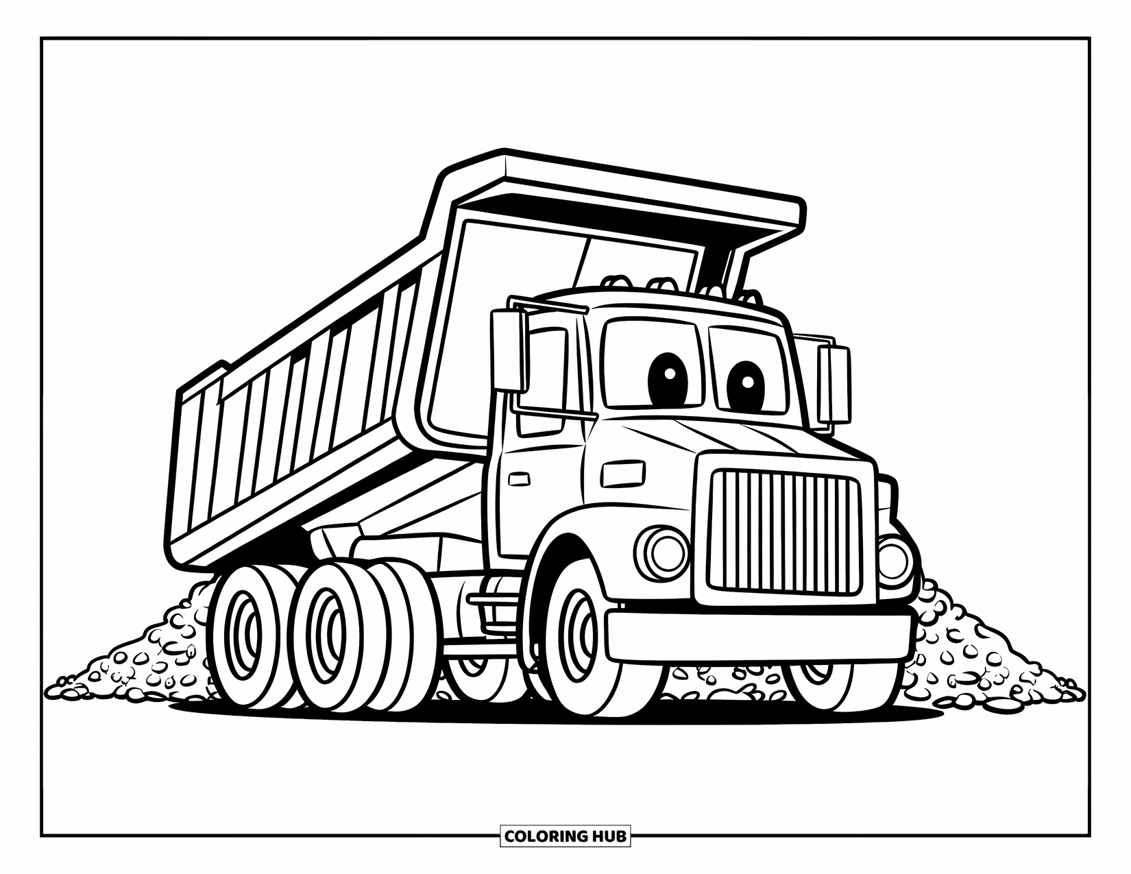 85+ Dump Truck Coloring Pages for Kids & Adults (Free Printable PDFs)