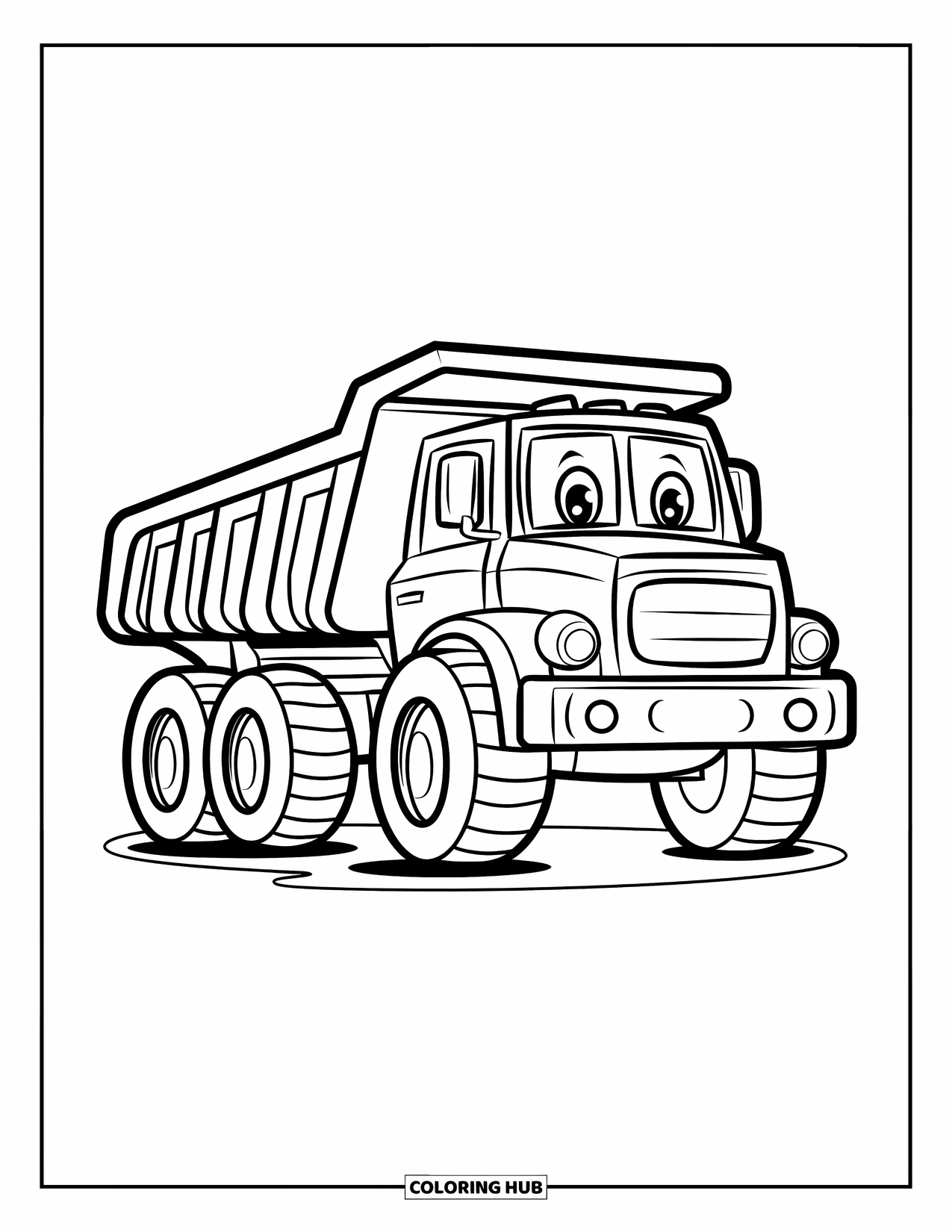 85+ Dump Truck Coloring Pages for Kids & Adults (Free Printable PDFs)