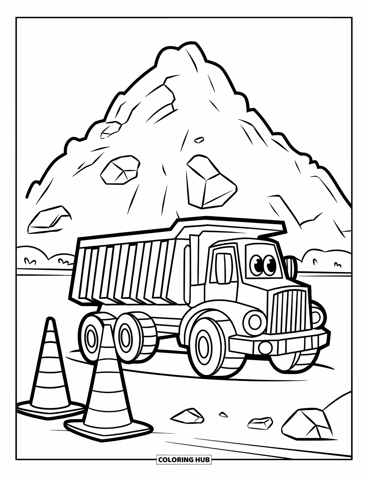 85+ Dump Truck Coloring Pages for Kids & Adults (Free Printable PDFs)
