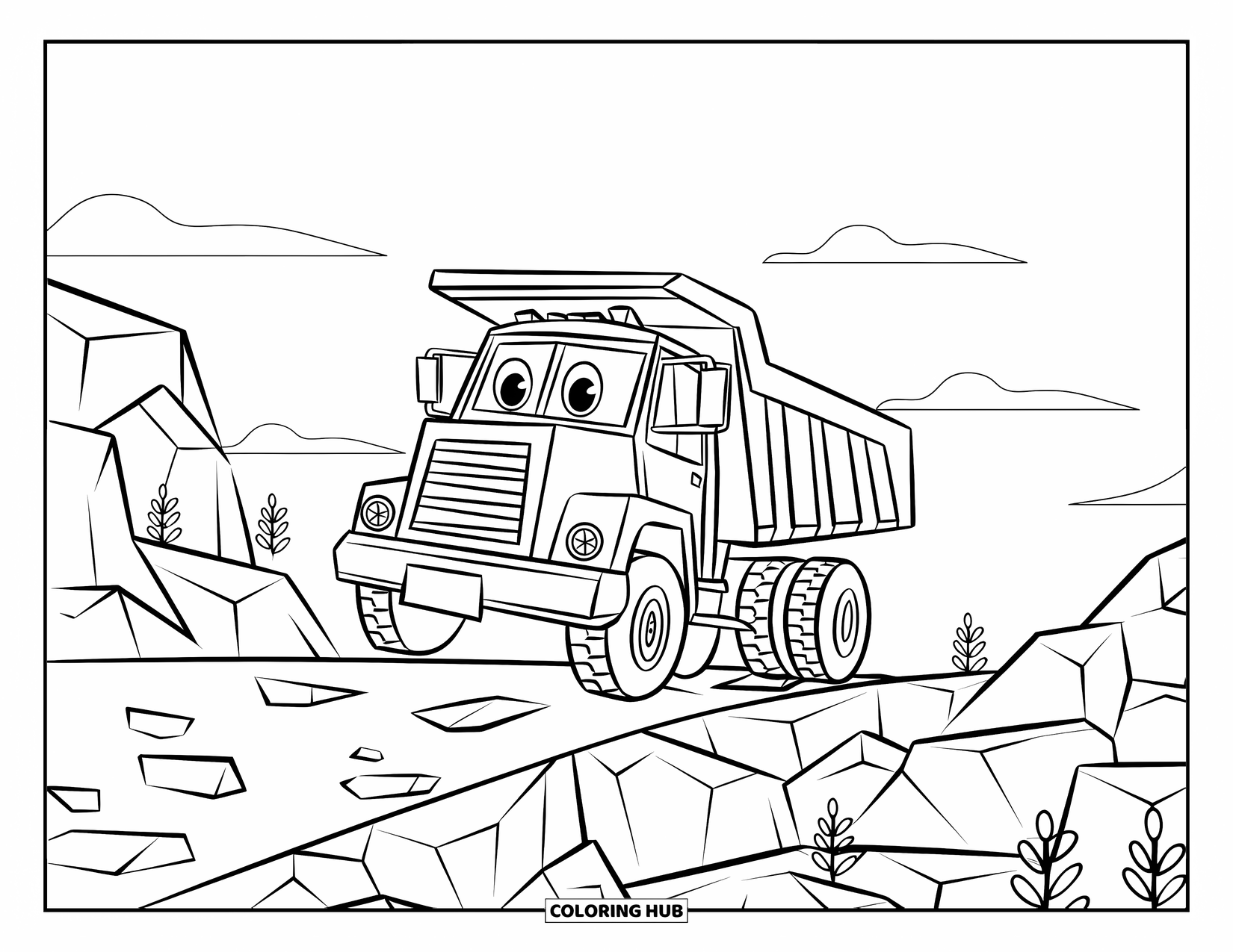85+ Dump Truck Coloring Pages for Kids & Adults (Free Printable PDFs)
