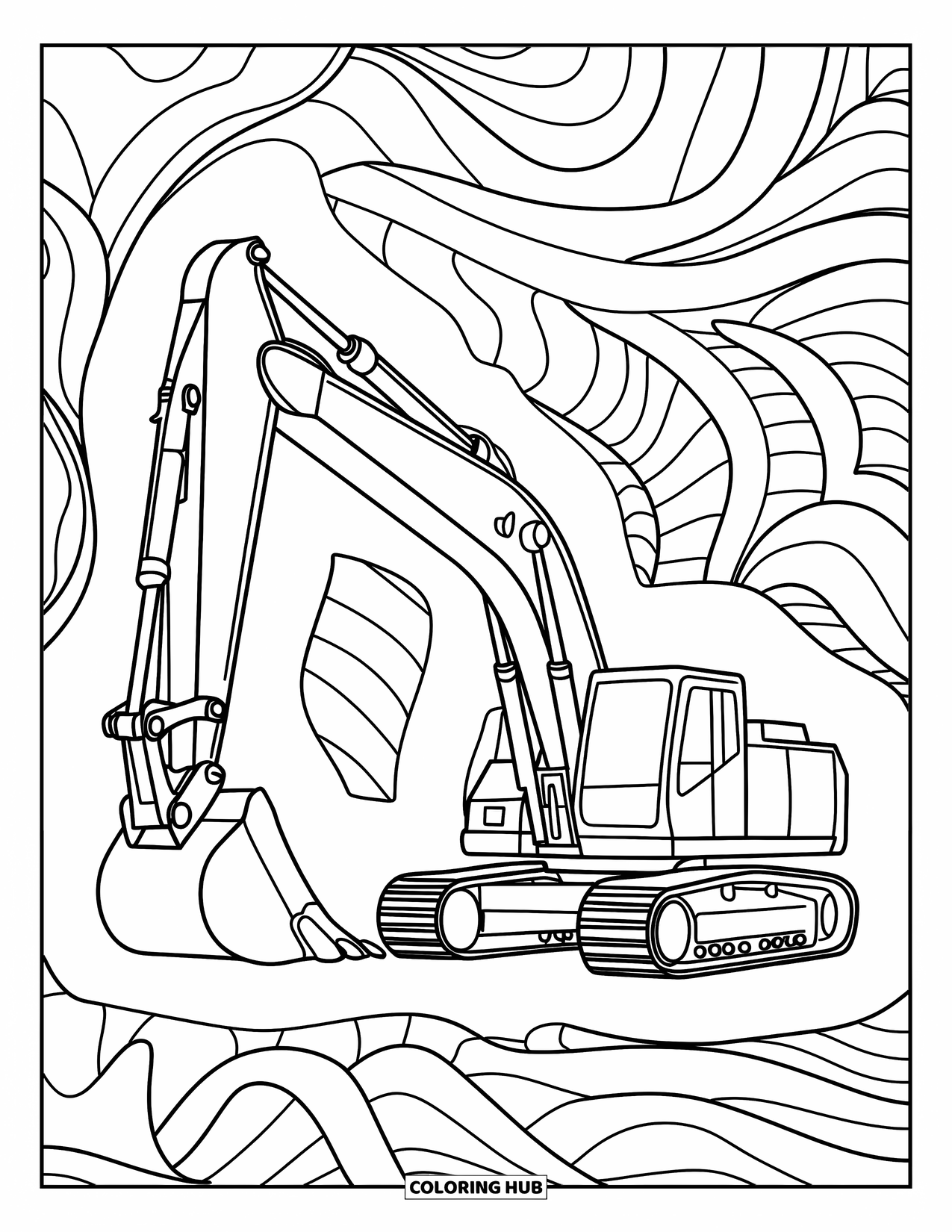 85+ Excavator Coloring Pages for Kids & Adults (Free Printable PDFs)