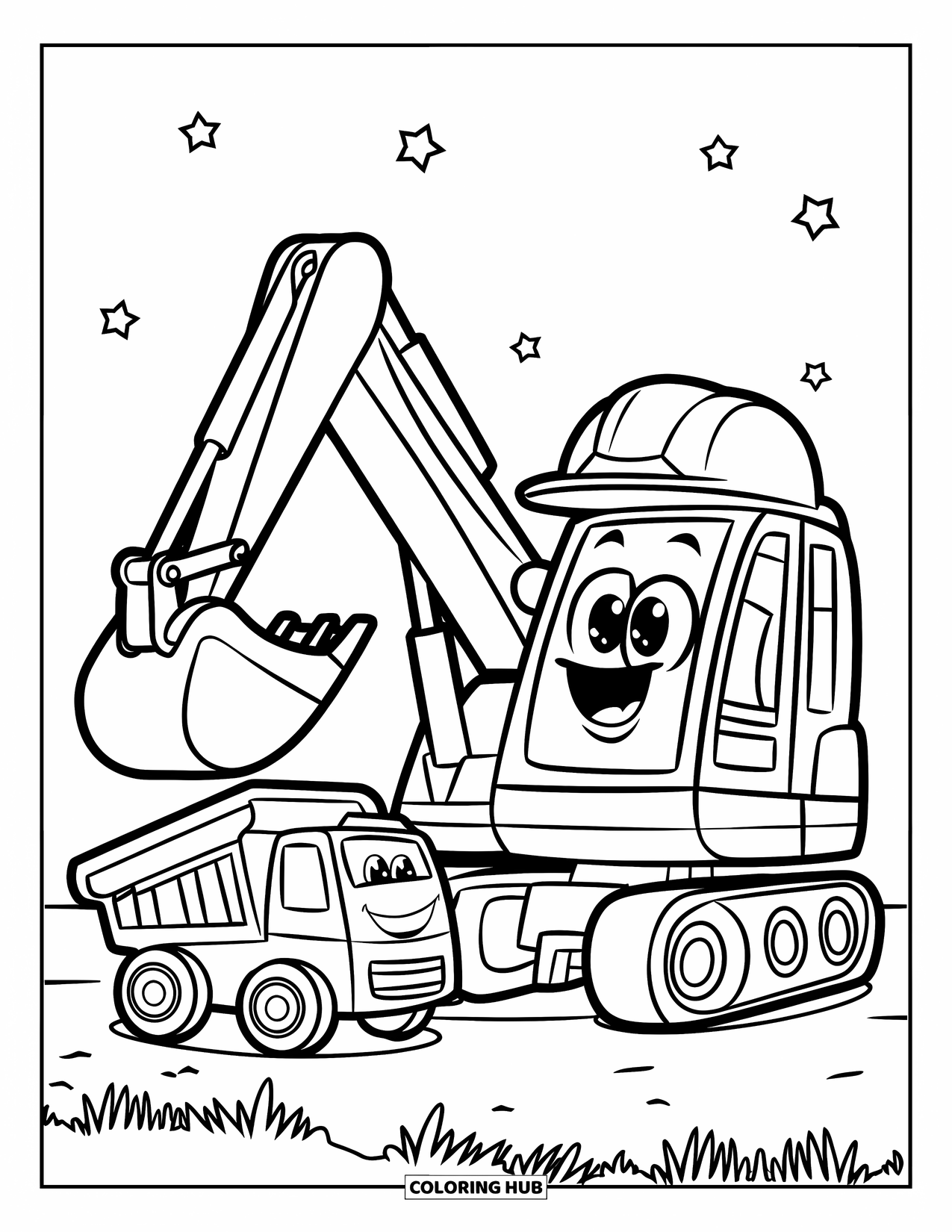 85+ Excavator Coloring Pages for Kids & Adults (Free Printable PDFs)