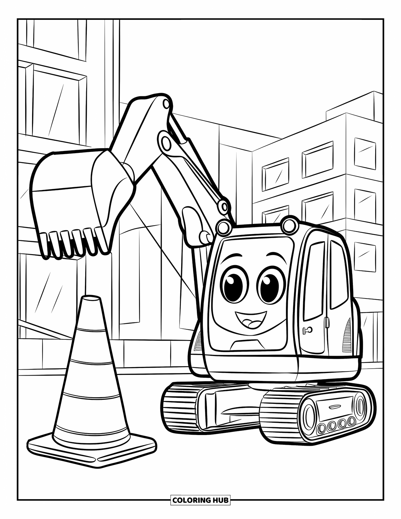 85+ Excavator Coloring Pages for Kids & Adults (Free Printable PDFs)