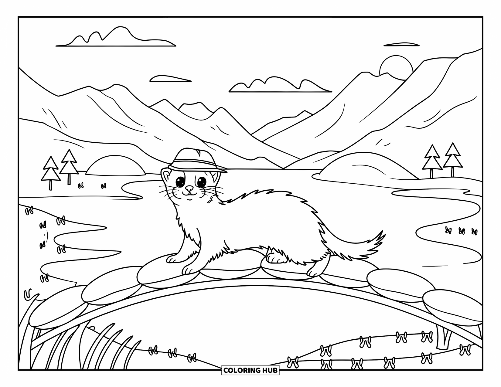 75+ Ferret Coloring Pages for Kids & Adults (Free Printable PDFs)