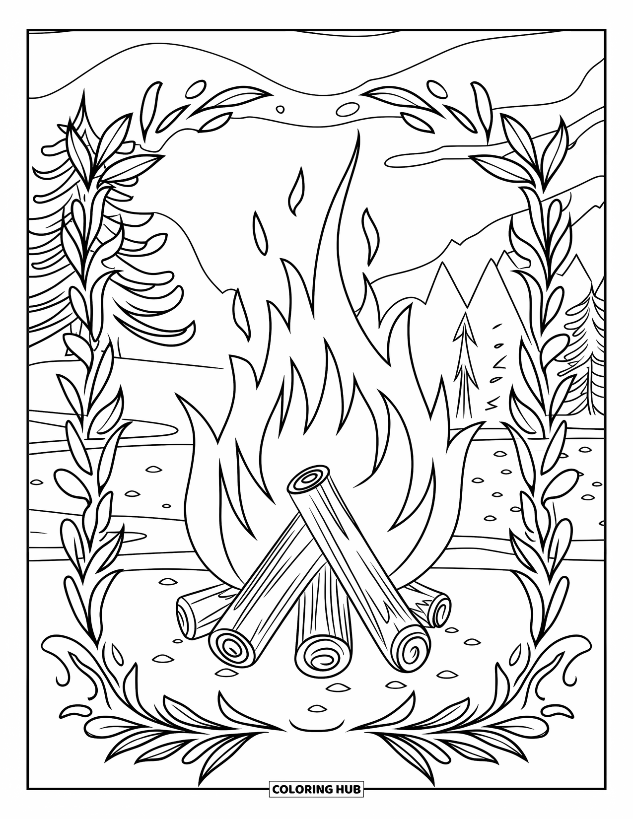 65+ Fire Coloring Pages for Kids & Adults (Free Printable PDFs)