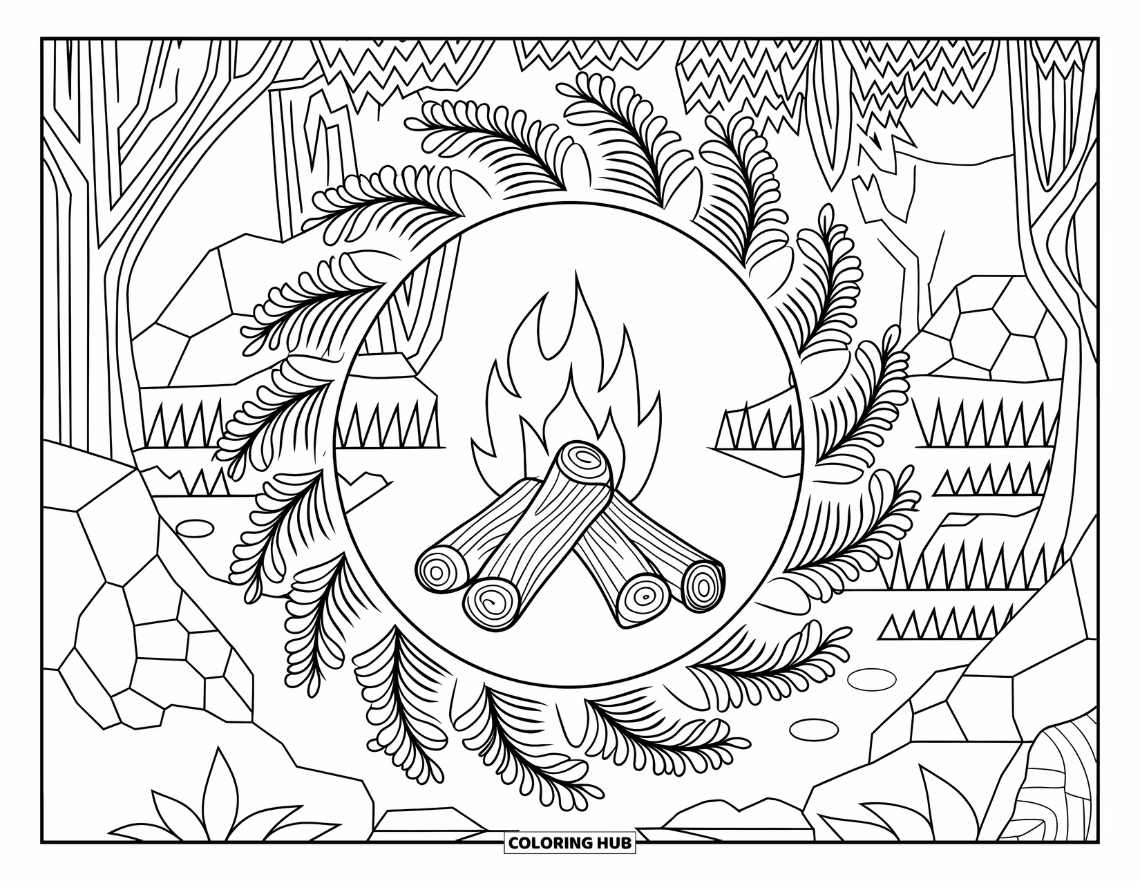 65+ Fire Coloring Pages for Kids & Adults (Free Printable PDFs)