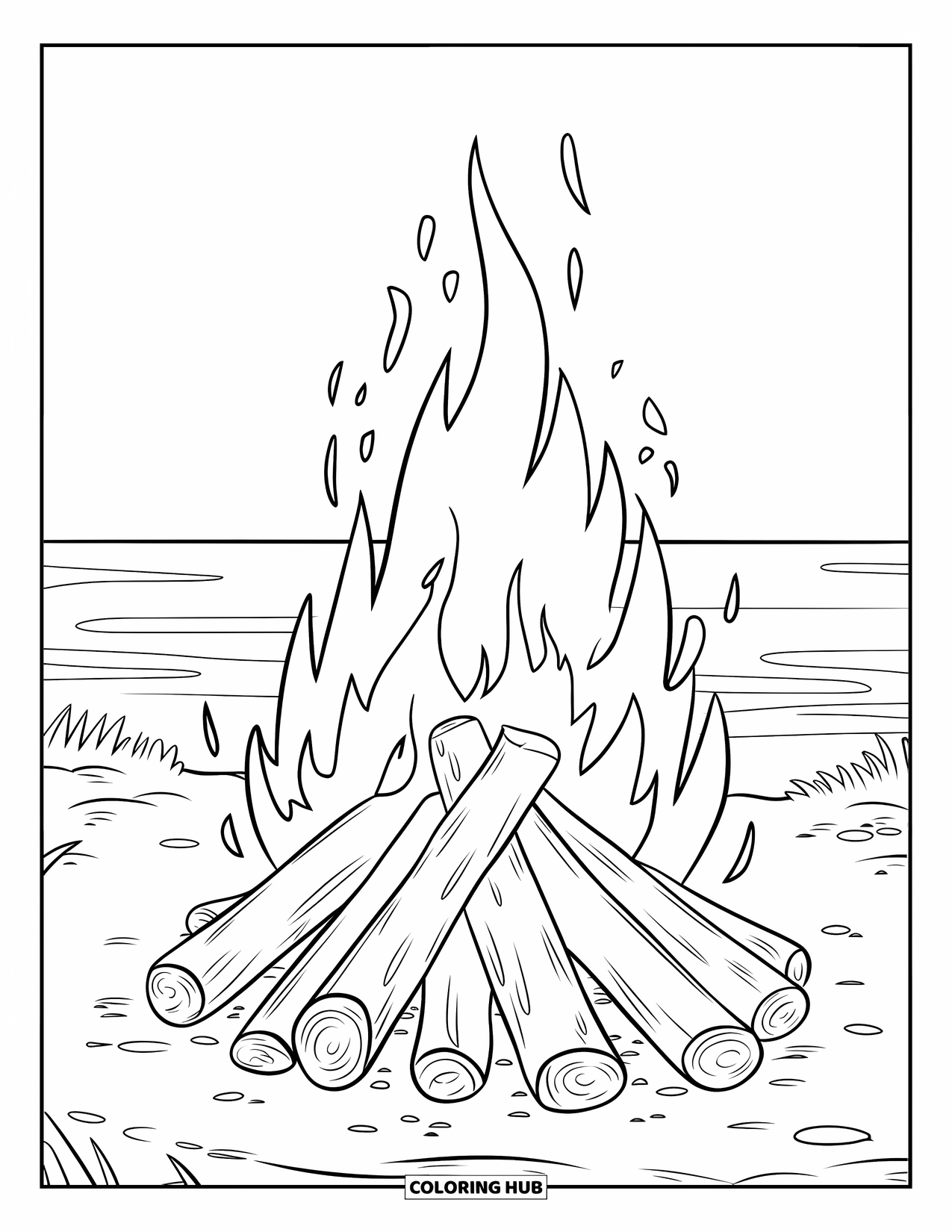 65+ Fire Coloring Pages for Kids & Adults (Free Printable PDFs)